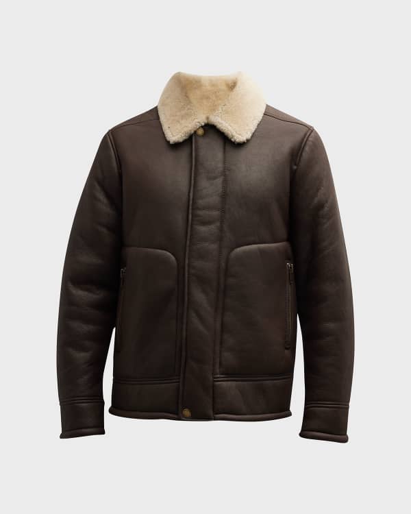 Andrew Marc Men's Vaughn Zip-Front Leather Jacket | Neiman Marcus