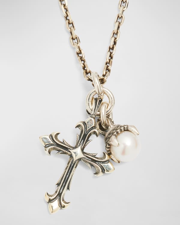 Armenta Men's Romero Cross Shield Pendant w/ Diamonds | Neiman Marcus