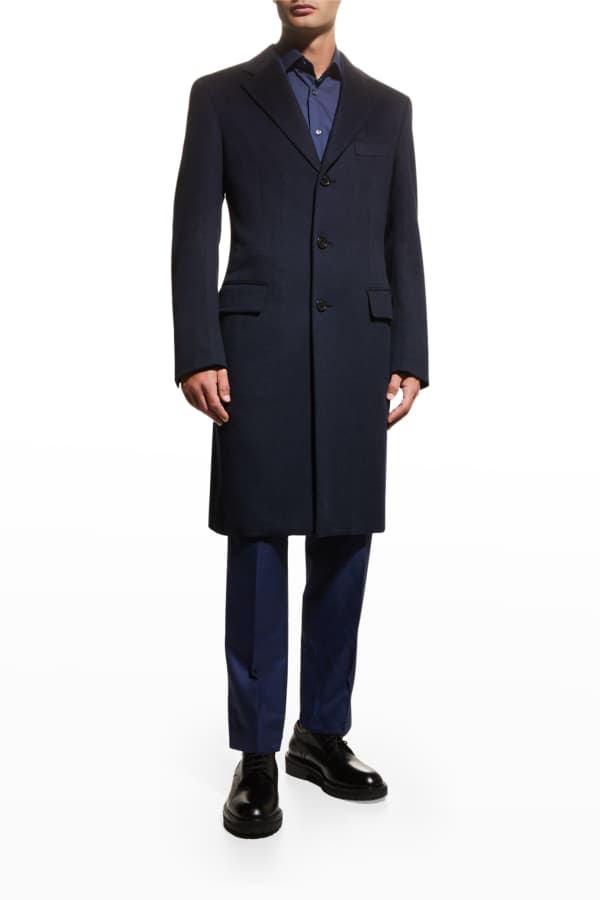 Theory Men's Wool-Cashmere Topcoat | Neiman Marcus