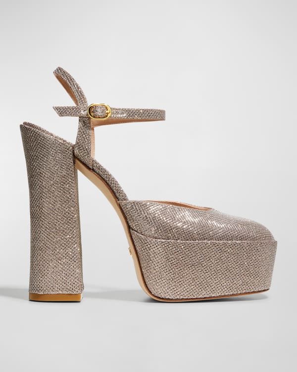 Stuart Weitzman Skyhigh Ankle-Strap Platform Sandals | Neiman Marcus