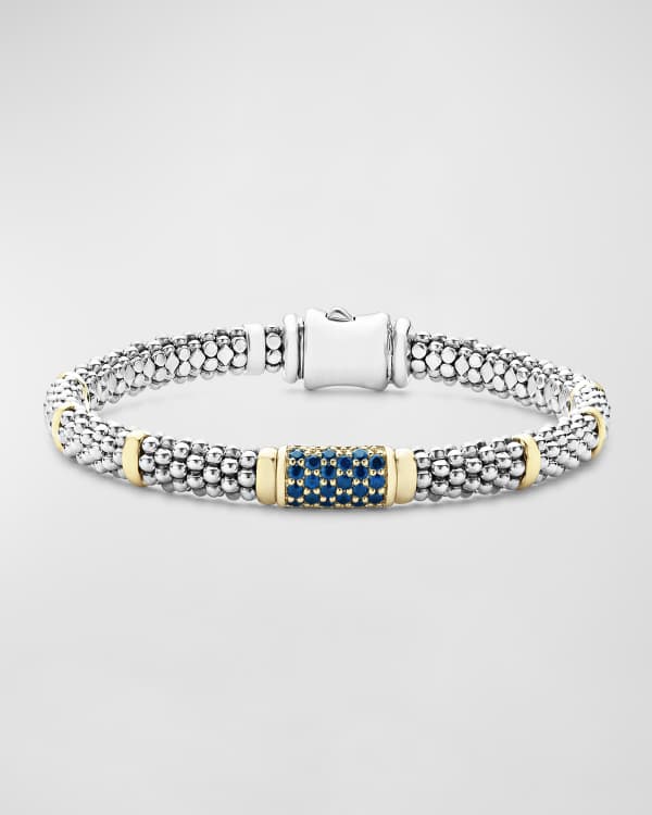 LAGOS Sterling Silver and 18K Signature Caviar Bracelet, 6mm | Neiman ...