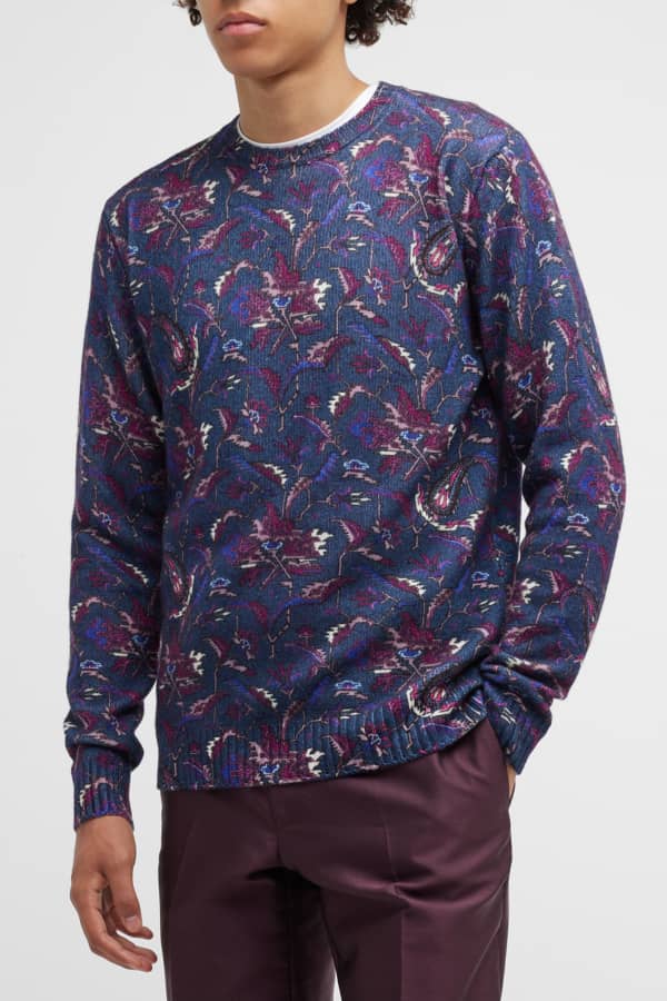 Etro Men's Paisley Bandana Knit Sweater | Neiman Marcus