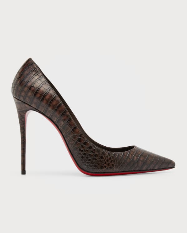 Christian Louboutin Iriza Iridescent Half-d'Orsay Red Sole Pumps ...