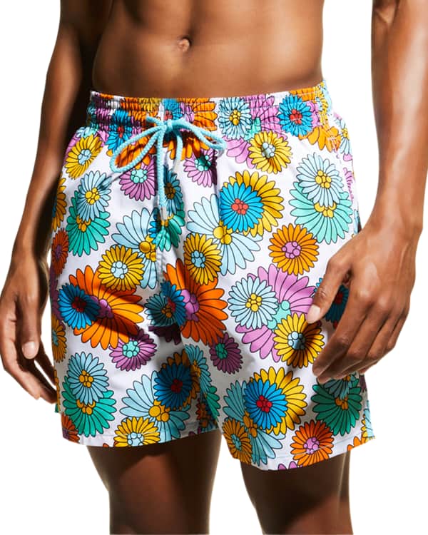 Tom & Teddy Men's Flamingo-Print Swim Trunks | Neiman Marcus