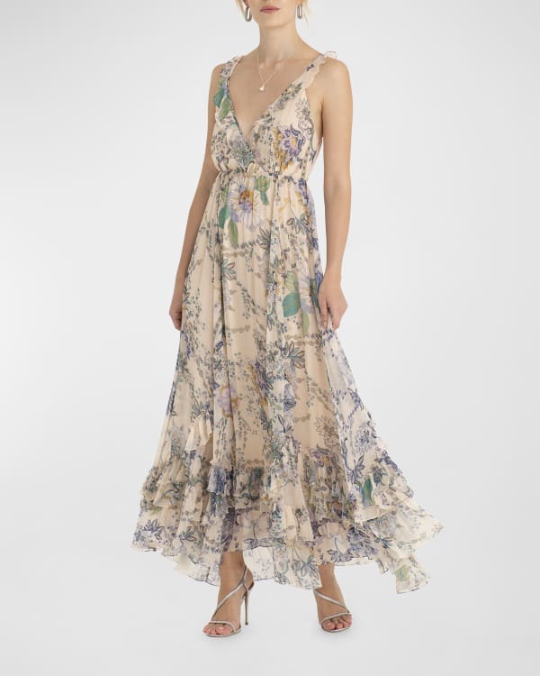 Shoshanna Smocked Off Shoulder Floral Print Maxi Dress Neiman Marcus