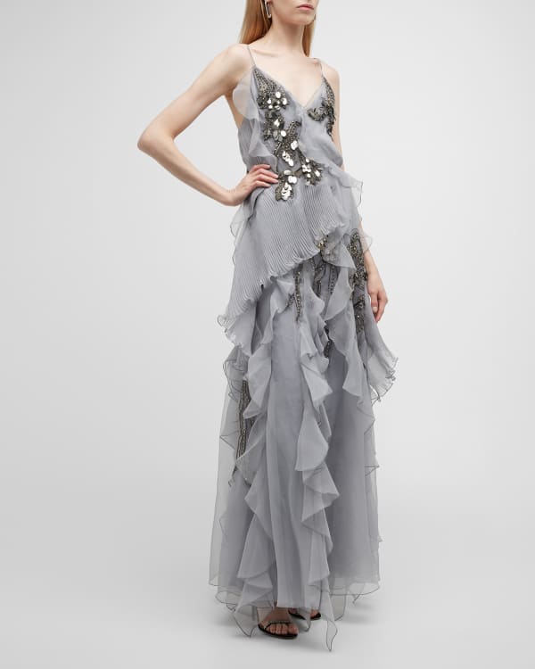 16ARLINGTON Lanao Cascading Ruffle Bridal Dress | Neiman Marcus