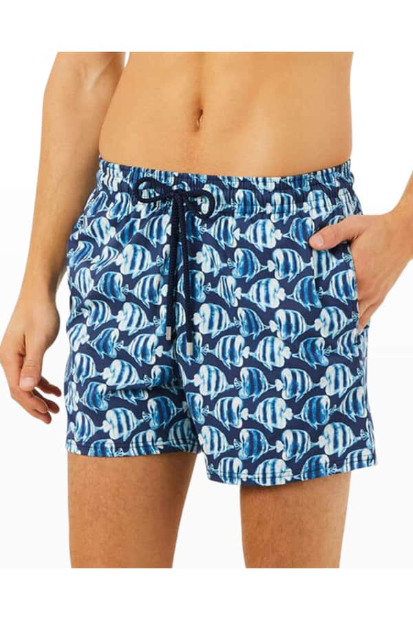 Vilebrequin Mens Moorea Coral 26 Turtle Swim Trunks Neiman Marcus
