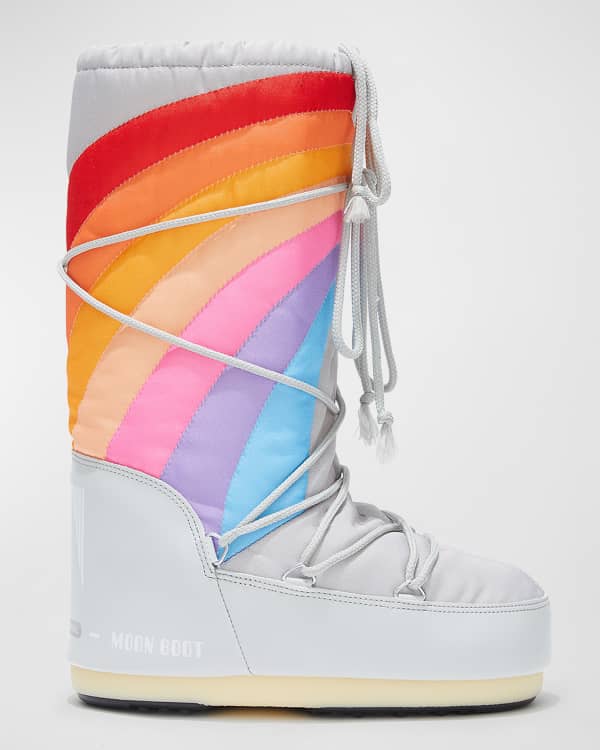 Moon Boot Icon Metallic Lace-Up Snow Boots | Neiman Marcus