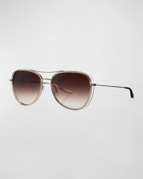 Barton Perreira Gesner Titanium Aviator Sunglasses | Neiman Marcus
