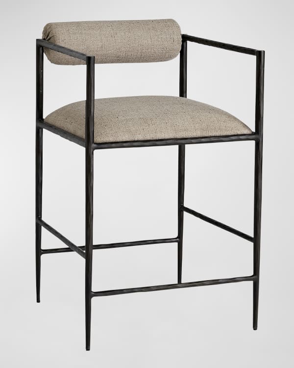 Jamie Young Asher Leather Counter Stool, 24" | Neiman Marcus