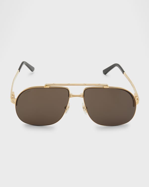 Persol Men's Metal Double-Bridge Aviator Sunglasses | Neiman Marcus