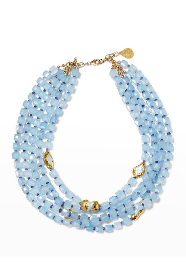 Devon Leigh Multi-Strand Yellow Pearl Necklace w/ Quartz | Neiman Marcus