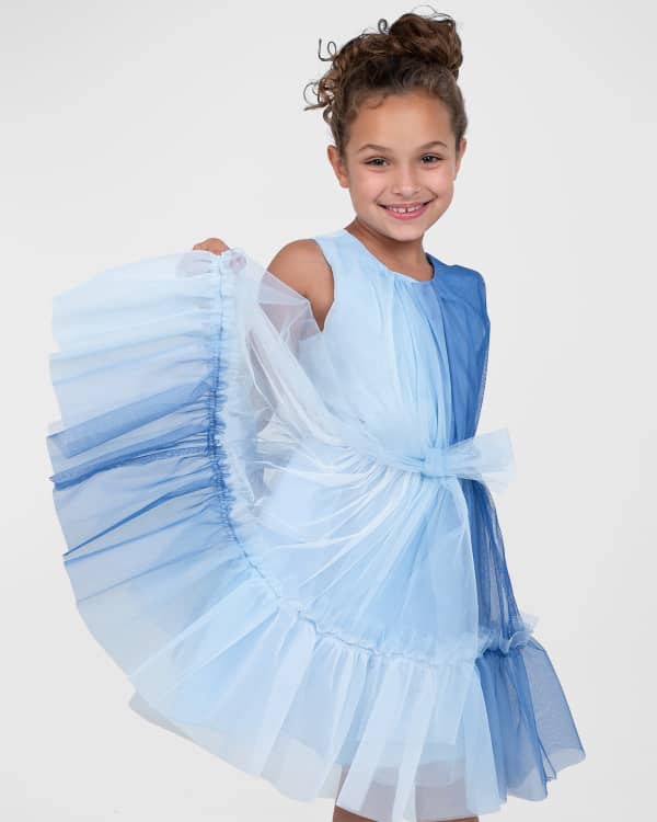 Zoe Girl's Sherry Chiffon Floral Dress, Size 4-6 | Neiman Marcus