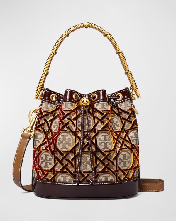 Tory Burch Mini T Monogram Jacquard Bucket Bag | Neiman Marcus