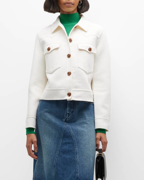 Iro Oceana Cropped Open-Front Structured Jacket | Neiman Marcus