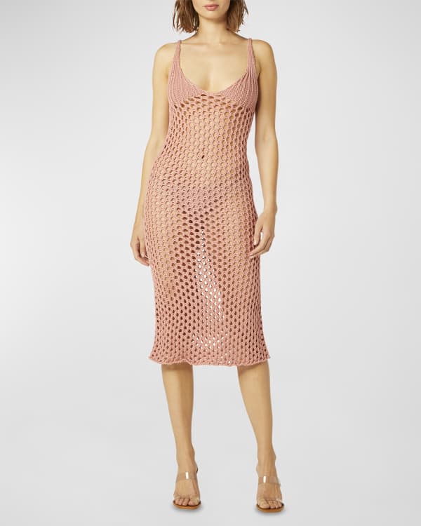 Beach Riot Holly Crochet Midi Coverup Dress | Neiman Marcus