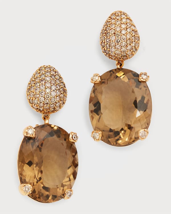 64 Facets 18K Rose Gold Infinite Loop Earrings with Brilliant and Rose ...