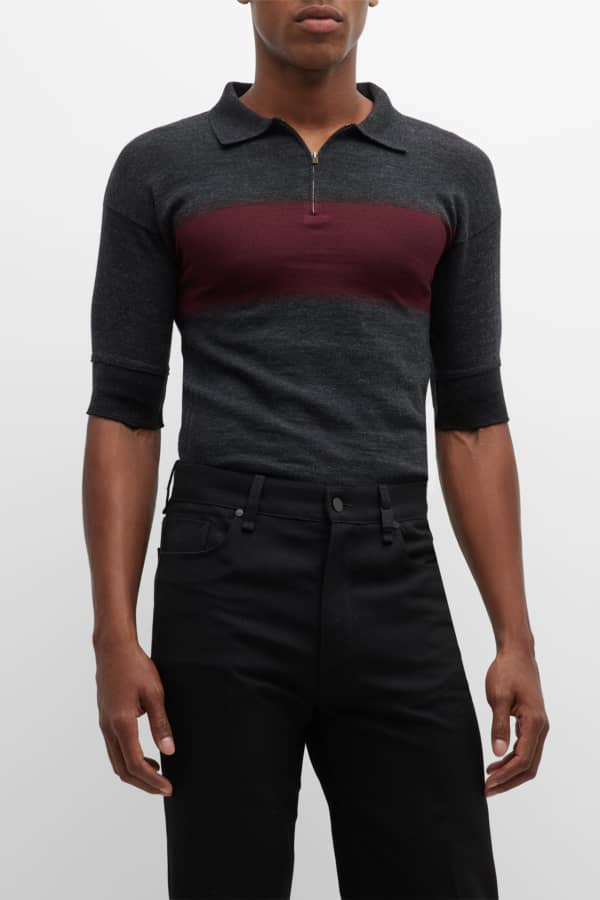 Balmain Men's Monogram Polo Shirt | Neiman Marcus