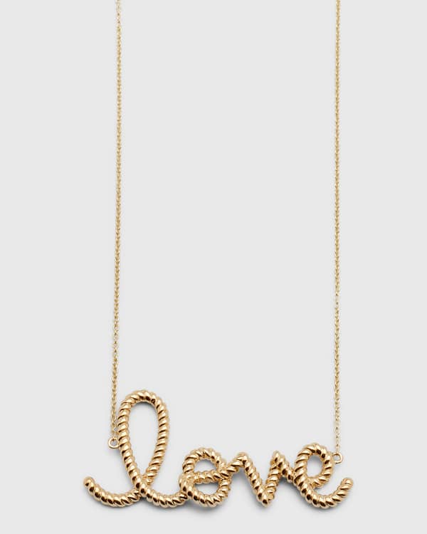Sydney Evan 14k Diamond Love Script Necklace, Multi Gold | Neiman Marcus