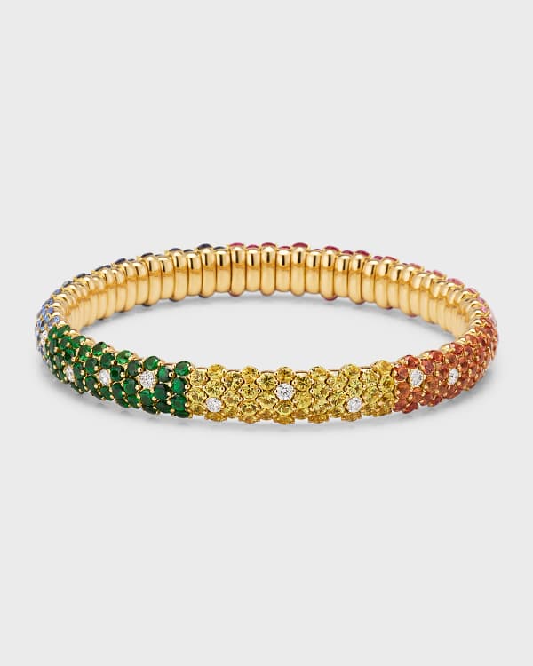 ZYDO Diamond 3-Row Stretch Bracelet in 18k Gold | Neiman Marcus