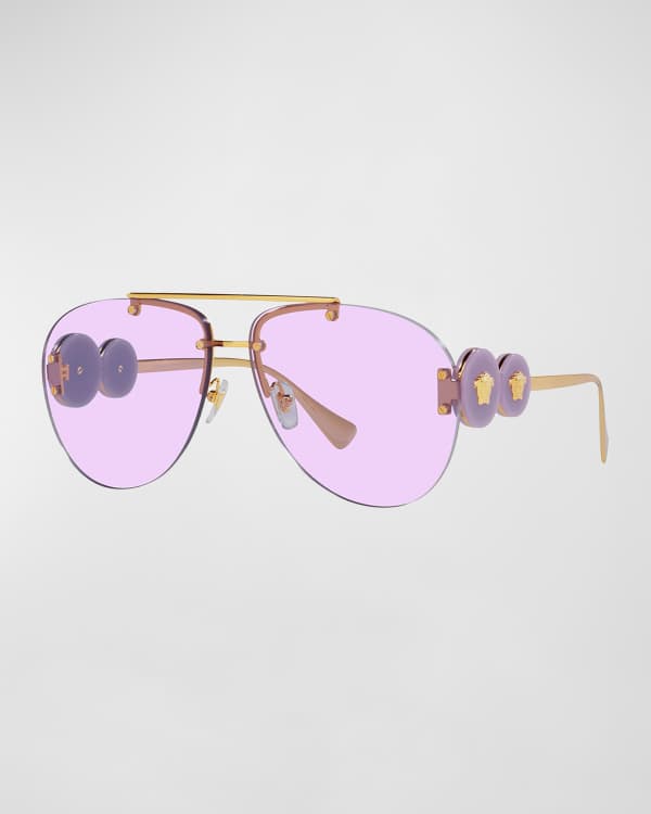 Versace Men's Medusa Metal Aviator Sunglasses | Neiman Marcus