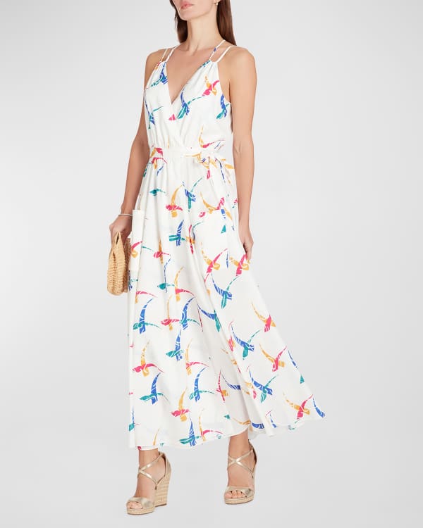 Dries Van Noten Doosey Watercolor Silk Maxi Wrap Dress | Neiman Marcus