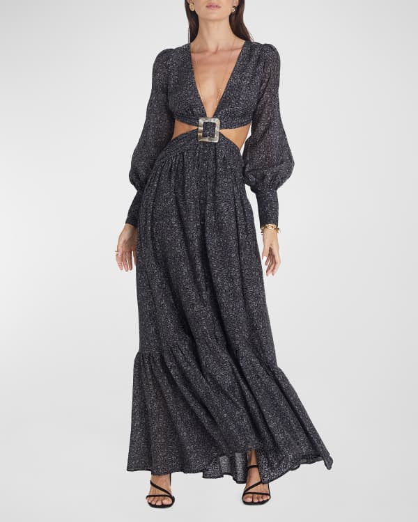 Apiece Apart Eli Cutout Linen Halter Maxi Dress | Neiman Marcus