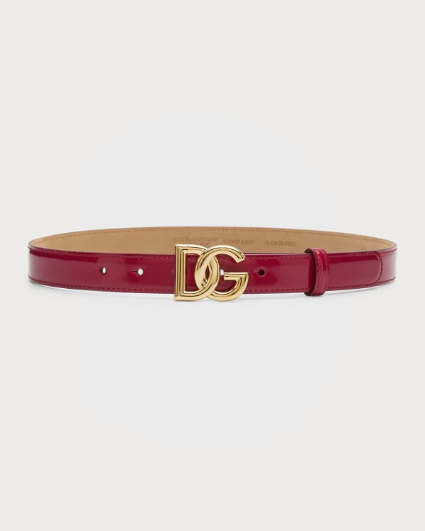 Dolce&Gabbana Interlocking DG Logo Patent Belt | Neiman Marcus