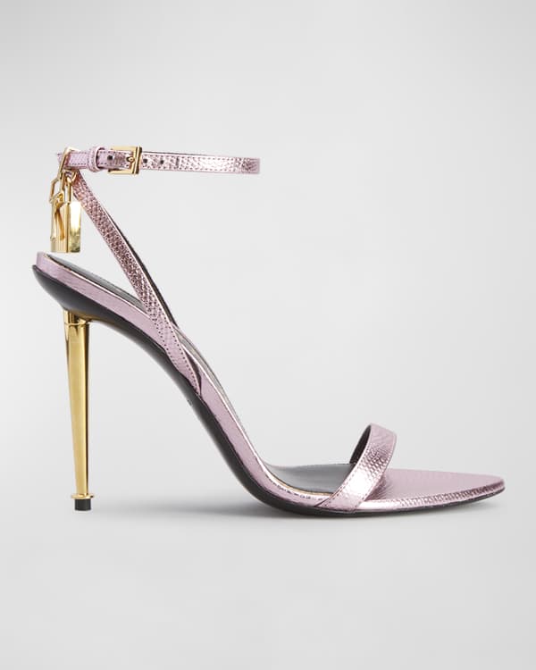 Tom Ford Metallic Ankle Wrap Platform Sandals Neiman Marcus