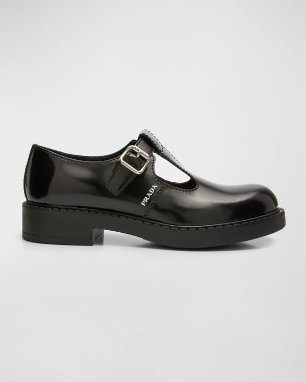 Prada Men's Leather Logo Slide Sandals | Neiman Marcus