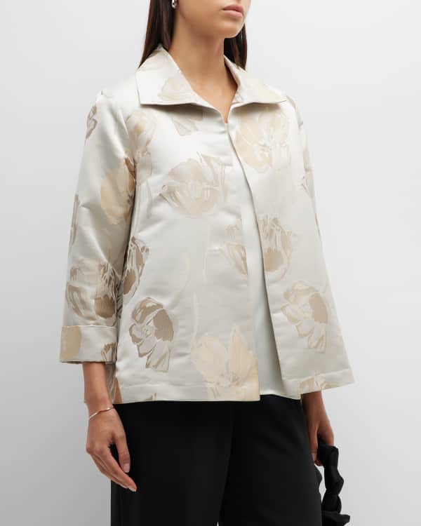 Caroline Rose Moonlight Magic Floral Jacquard Jacket | Neiman Marcus