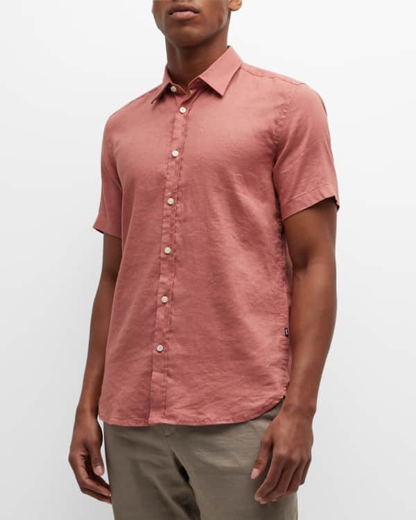 ZEGNA Men's Solid Linen Sport Shirt | Neiman Marcus