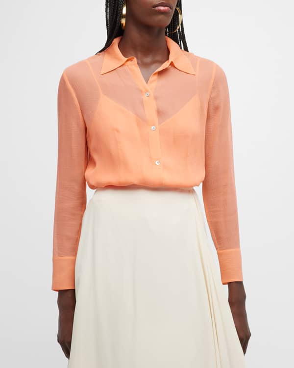 Commando Sheer Mesh Long-Sleeve Tee | Neiman Marcus