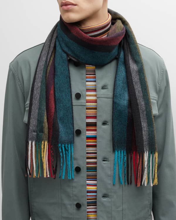 UGG Men's Diagonal Rib-Knit Scarf | Neiman Marcus