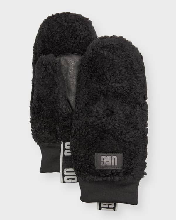 UGG Logo All-Weather Puff Mittens | Neiman Marcus