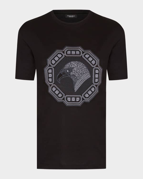 Stefano Ricci Men's Embroidered Logo T-Shirt | Neiman Marcus