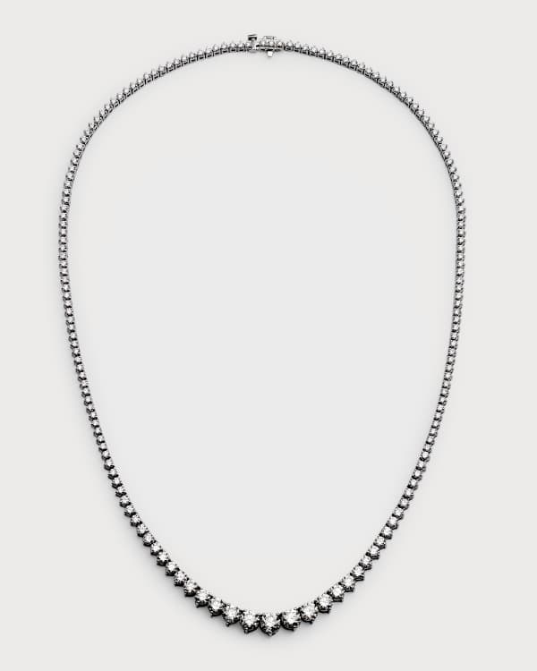Heera Moti 14K White Gold Pave Diamond Curb Chain Necklace, 18"L ...