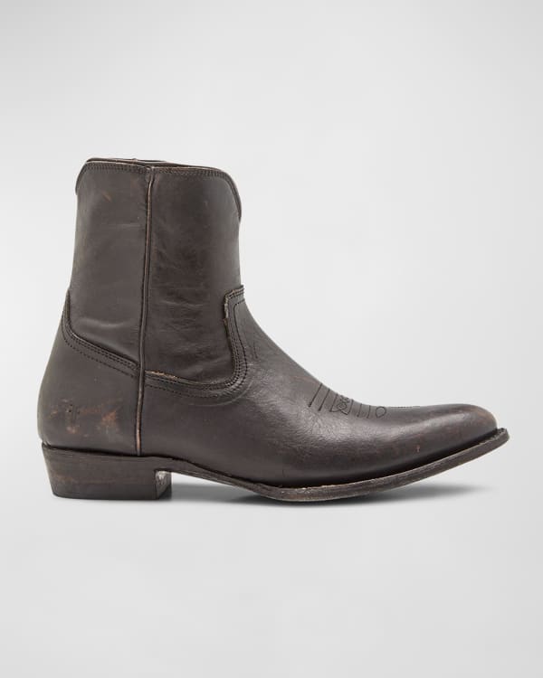 Frye Men's Austin Suede Inside Zip Boots | Neiman Marcus