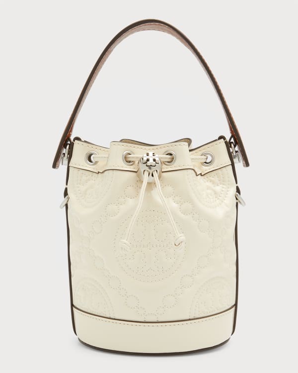 Tory Burch Mini T Monogram Jacquard Bucket Bag | Neiman Marcus
