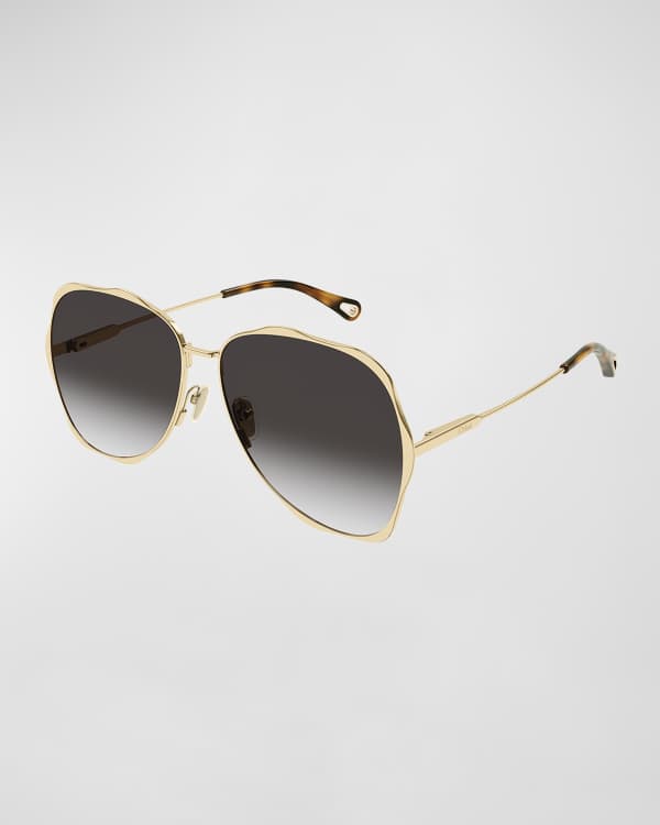 Bottega Veneta Metal Aviator Sunglasses | Neiman Marcus