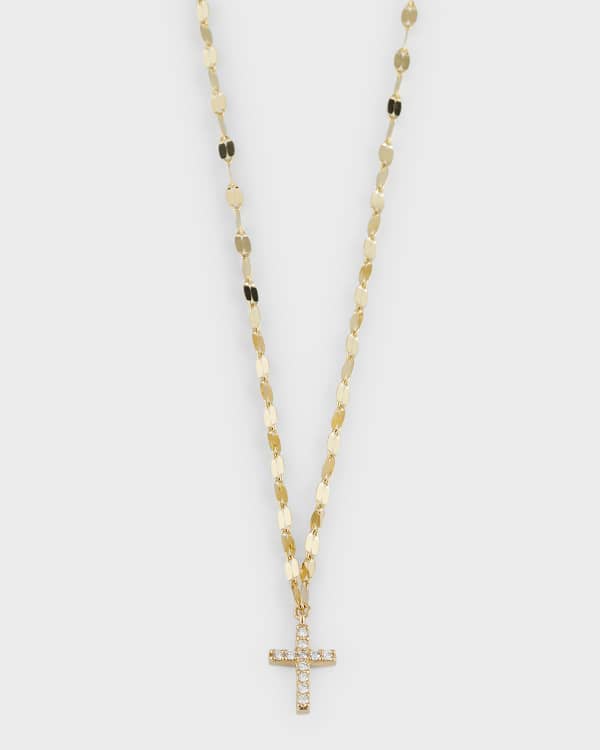 LANA 14k Mini Cross Necklace | Neiman Marcus