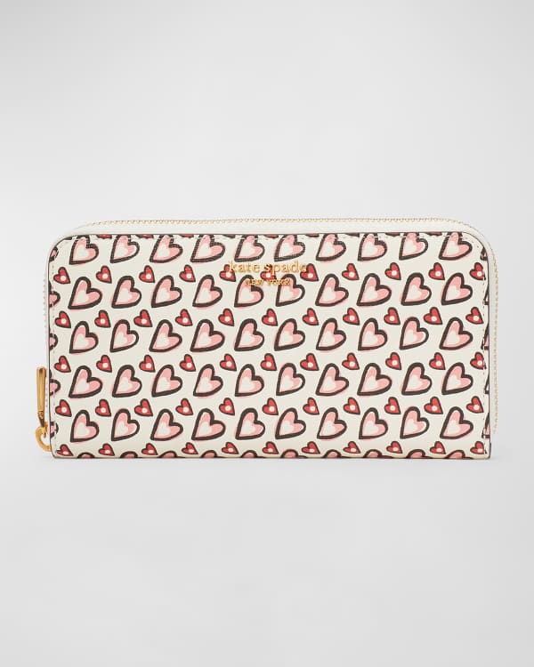 kate spade new york morgan hearts-print small slim bifold wallet ...