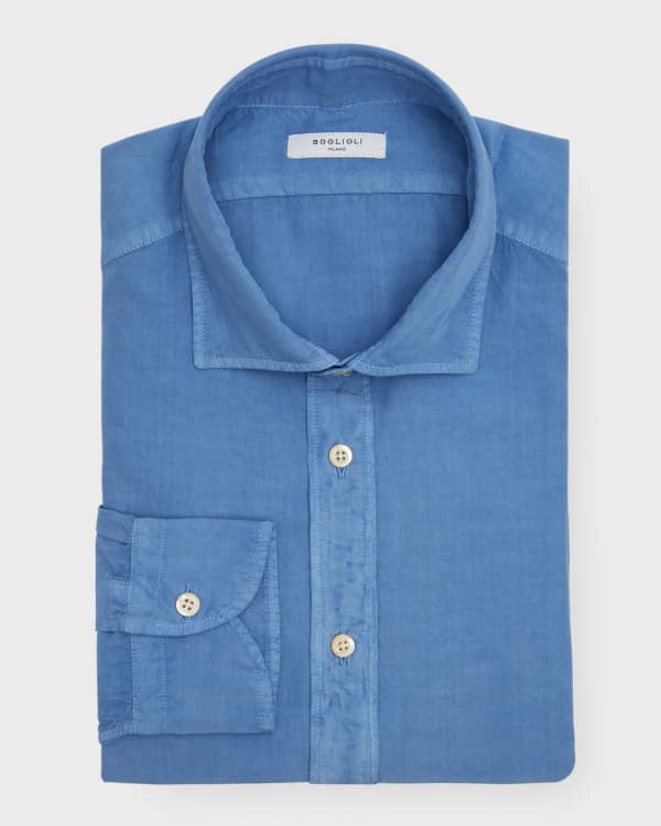 Kiton Men's Solid Dress Shirt | Neiman Marcus