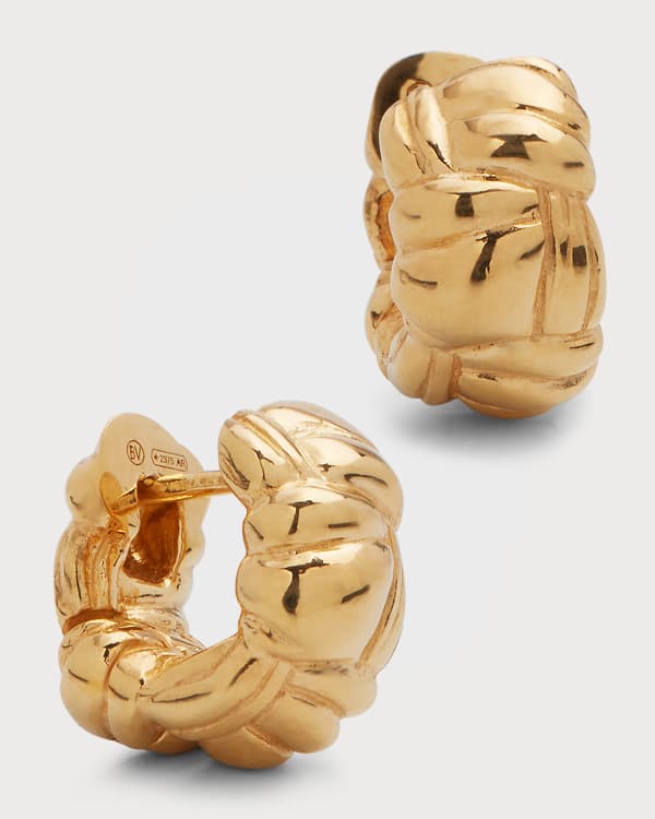 Bottega Veneta Twisted Triangle Hoop Earrings | Neiman Marcus