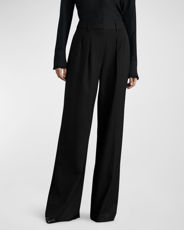 Rag & Bone Dylan Cropped Wide-Leg Linen Pants | Neiman Marcus
