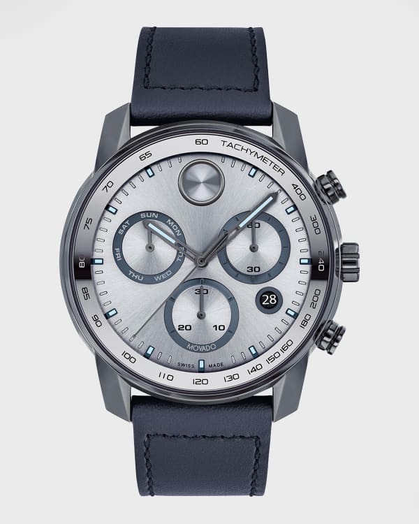 Movado Men's Museum Sport Chronograph Perforated Leather Watch, 43mm ...