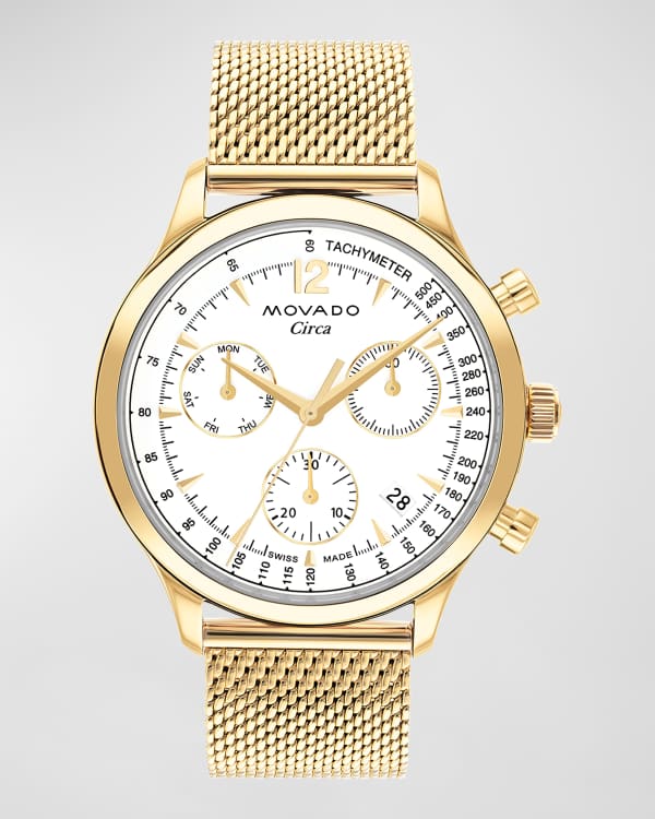 Movado Men's Datron Heritage Series IP Yellow Gold Automatic Leather ...