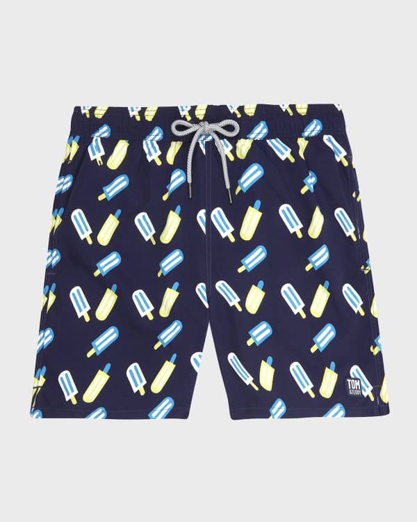 ARRELS x Louis Barthelemy Men's Lotus Swim Trunks | Neiman Marcus