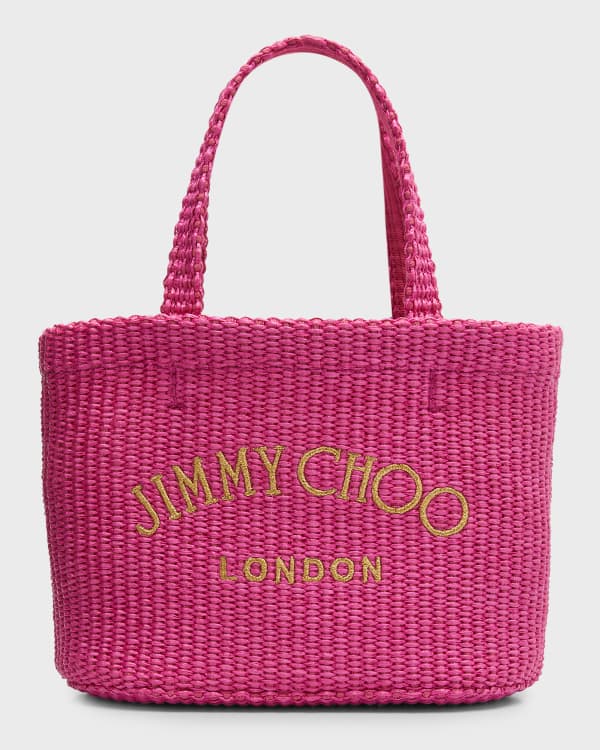 Jimmy Choo Mini Beach East-West Raffia Tote Bag | Neiman Marcus