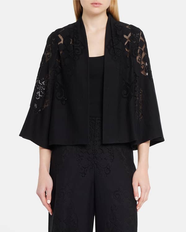 Iro Oceana Cropped Open-Front Structured Jacket | Neiman Marcus